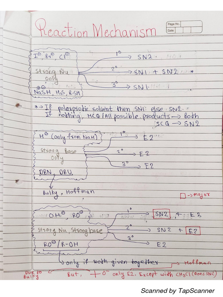 Reaction Mechanism Short Notes | PDF
