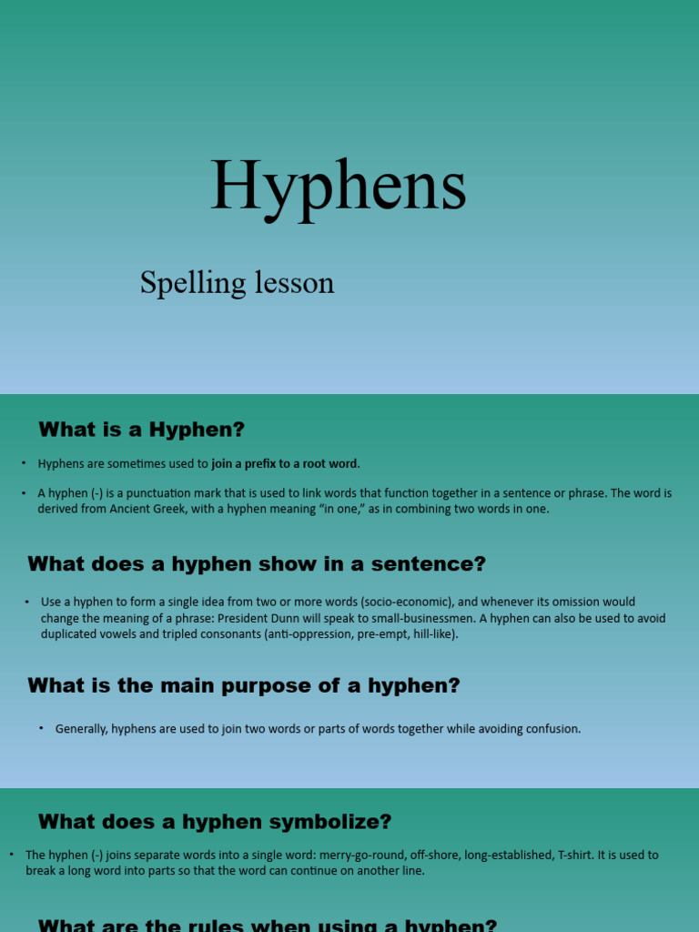 Hyphen Note | PDF | Word | Adverb