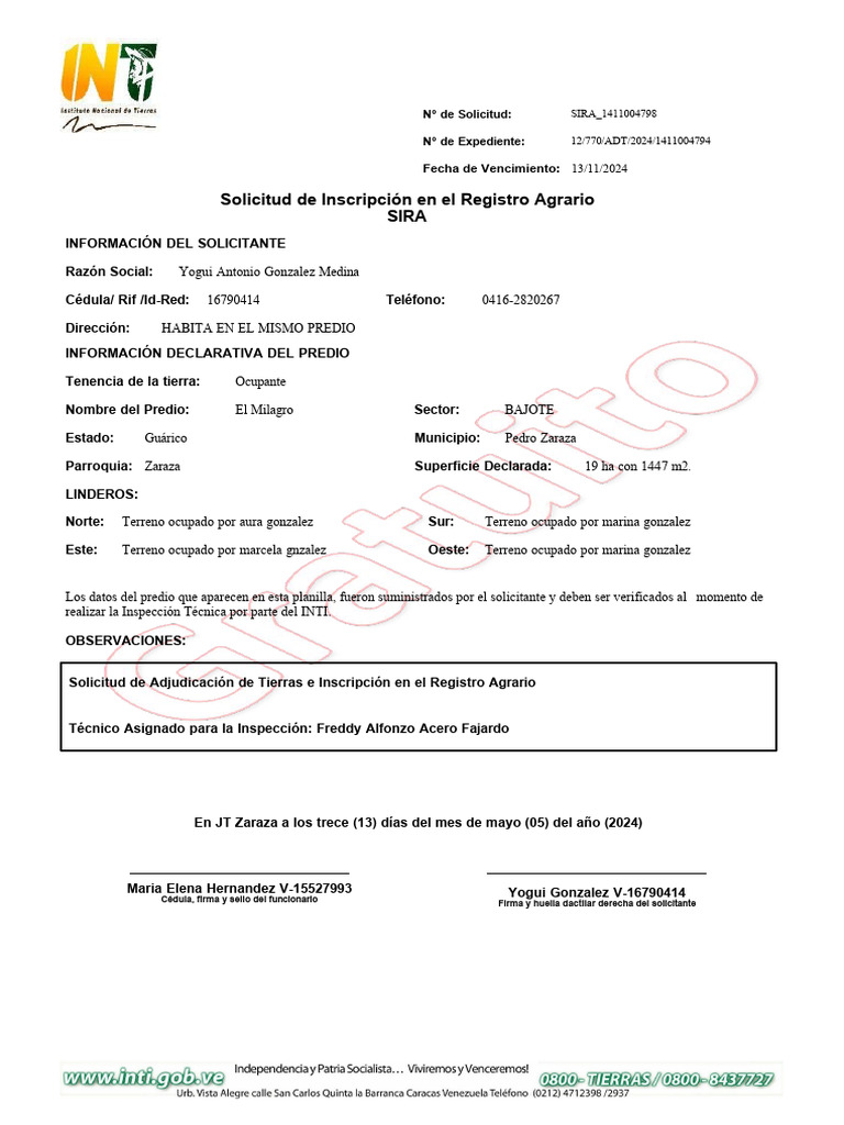 Cira Yogui Gonzalez | PDF | Documento de identidad