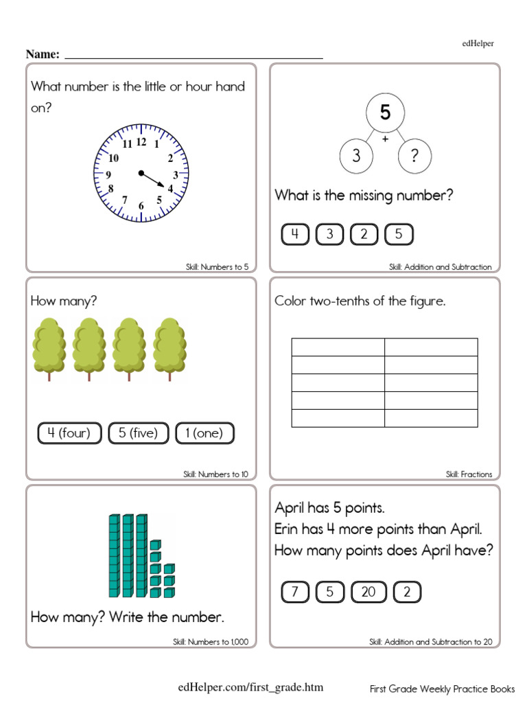 1st Grade This Weeks Mini Multi Subject Practice Workbook | PDF
