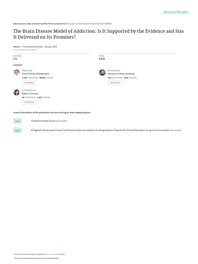 The_Brain_Disease_Model_of_Addiction_Is_It_Support | Download Free PDF ...