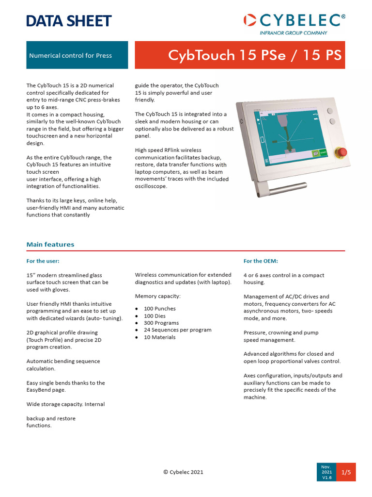 Datasheet CybTouch 15 PSe PS en V1x | PDF | Touchscreen | Power Supply