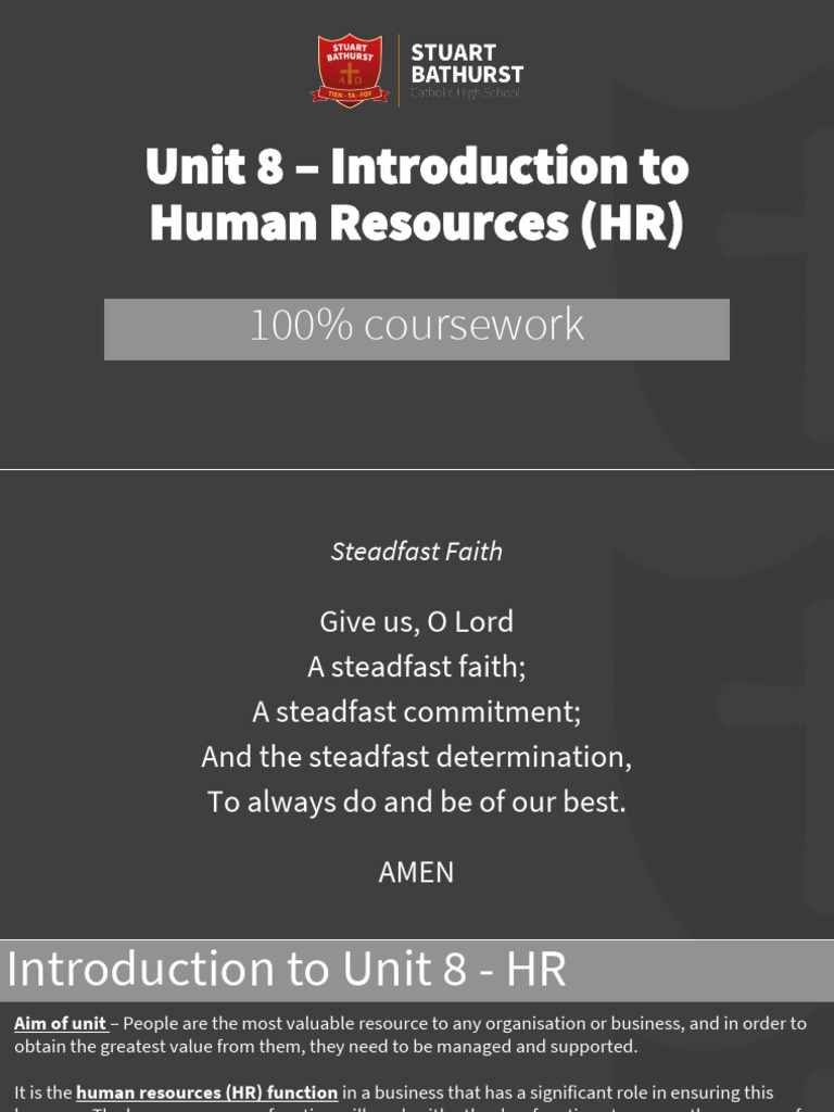 Unit 8 - Introduction To Human Resources (HR) : 100% Coursework | PDF ...