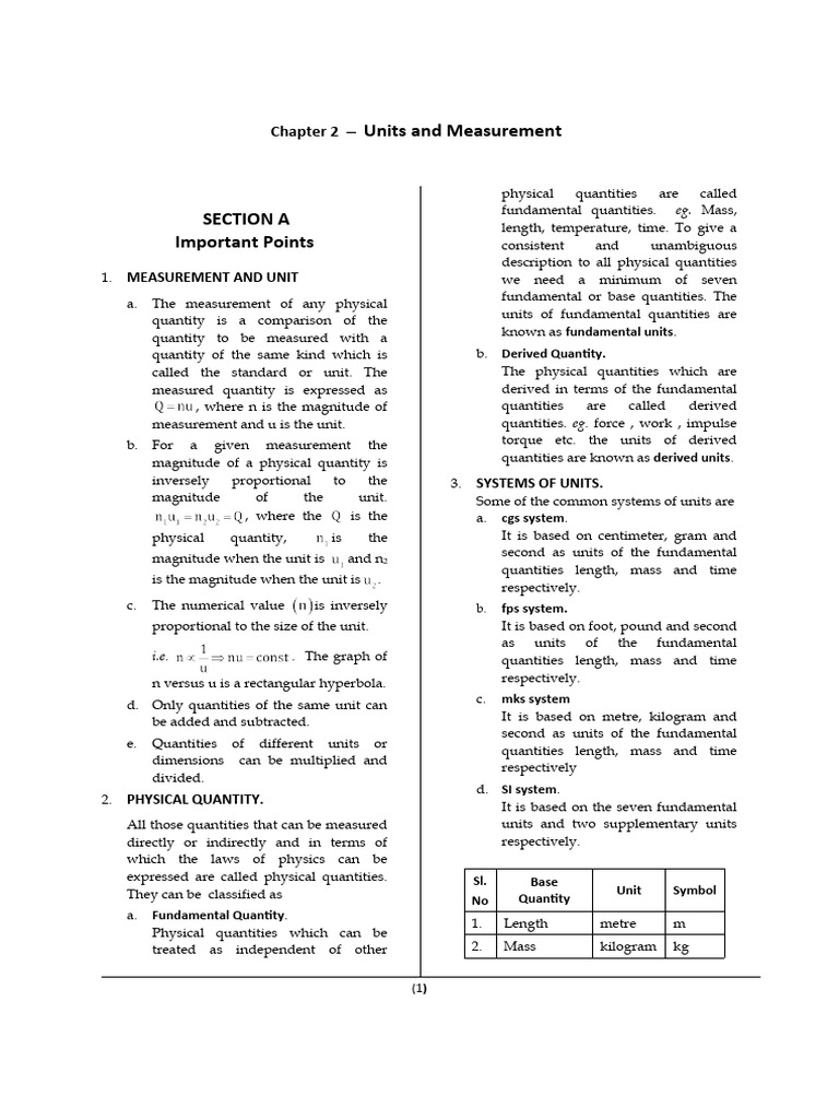 Units and Measurement Fundamentals | PDF | Significant Figures | Observational Error