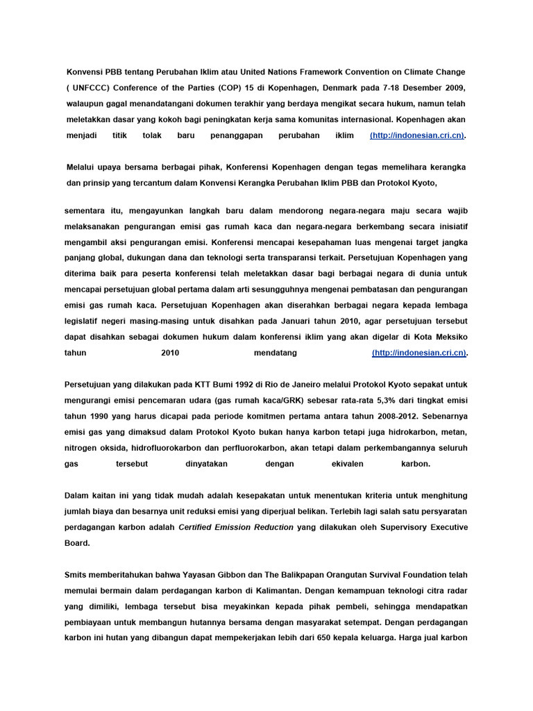 Konvensi PBB Tentang Perubahan Iklim Atau United Nations Framework ...