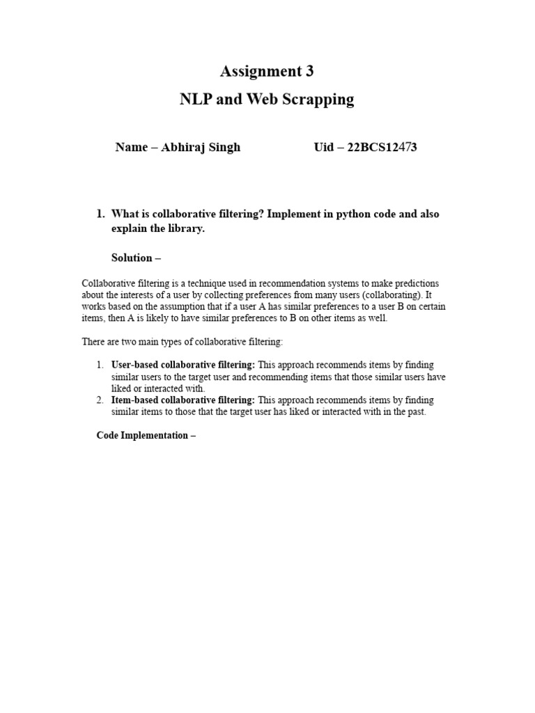Assignment - 3 NLP Abhiraj Singh | PDF | Software | Data