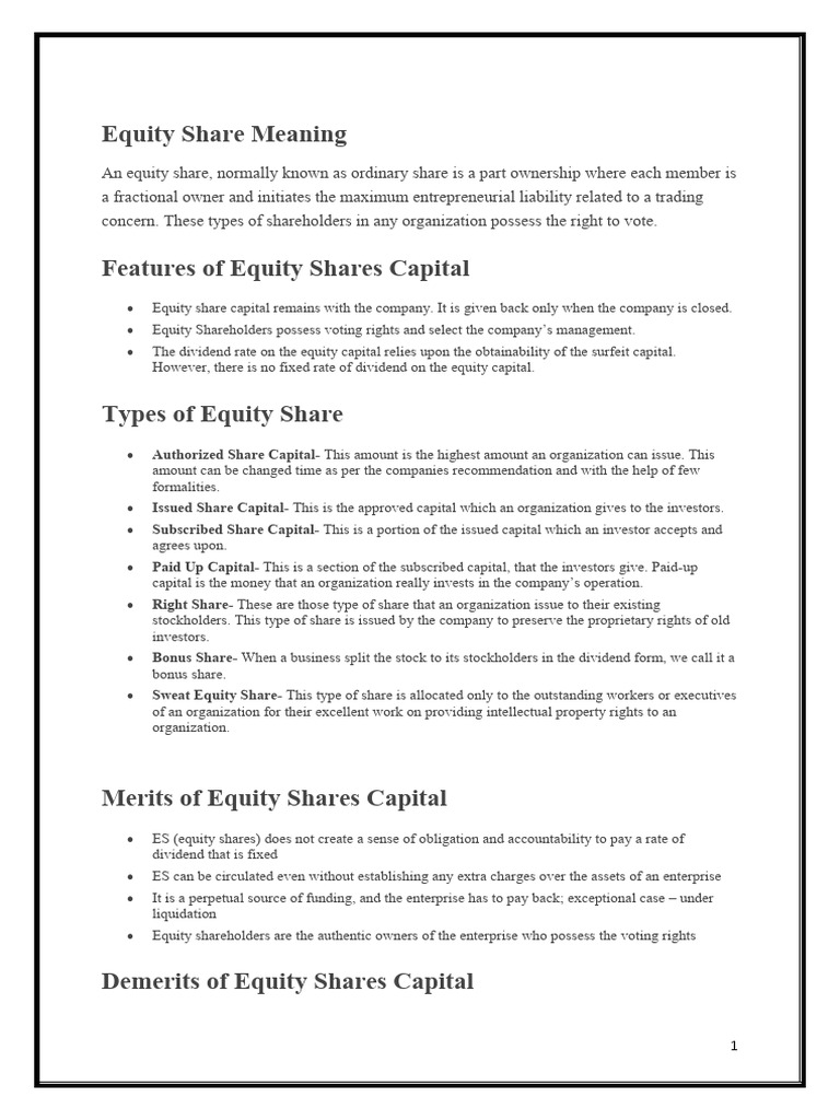 Scribd Upload 3 Equity Shares | PDF | Capital Structure | Stocks