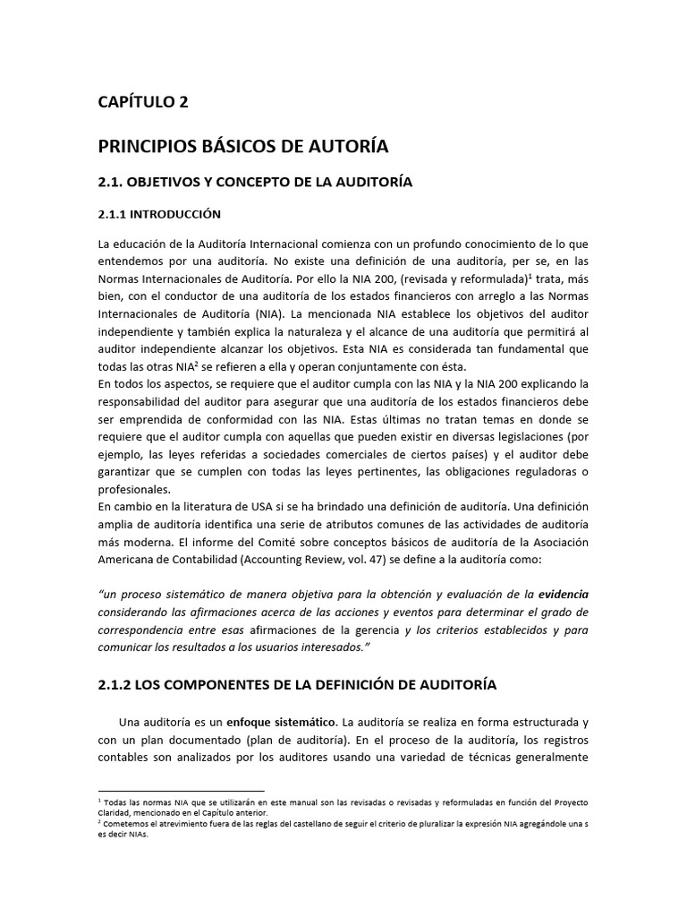 CAPÍTULO-2 Principios básicos de auditoría | PDF | Auditoría | Contabilidad