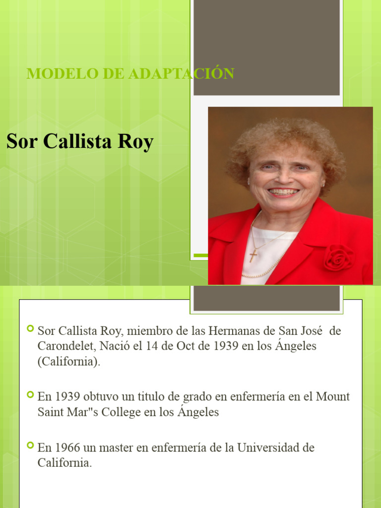 Modelo de Adaptación de Callista Roy | PDF | Enfermería | Ciencias del ...