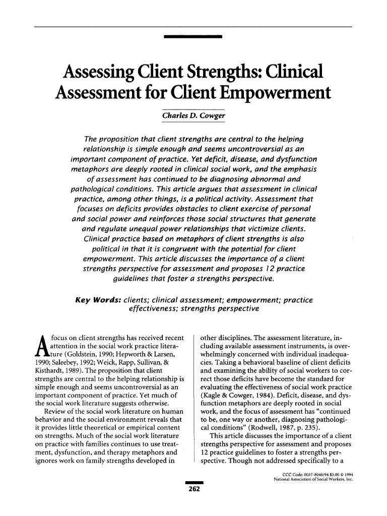 Empowering Clients Through Strengths Assessment | PDF | Empowerment ...
