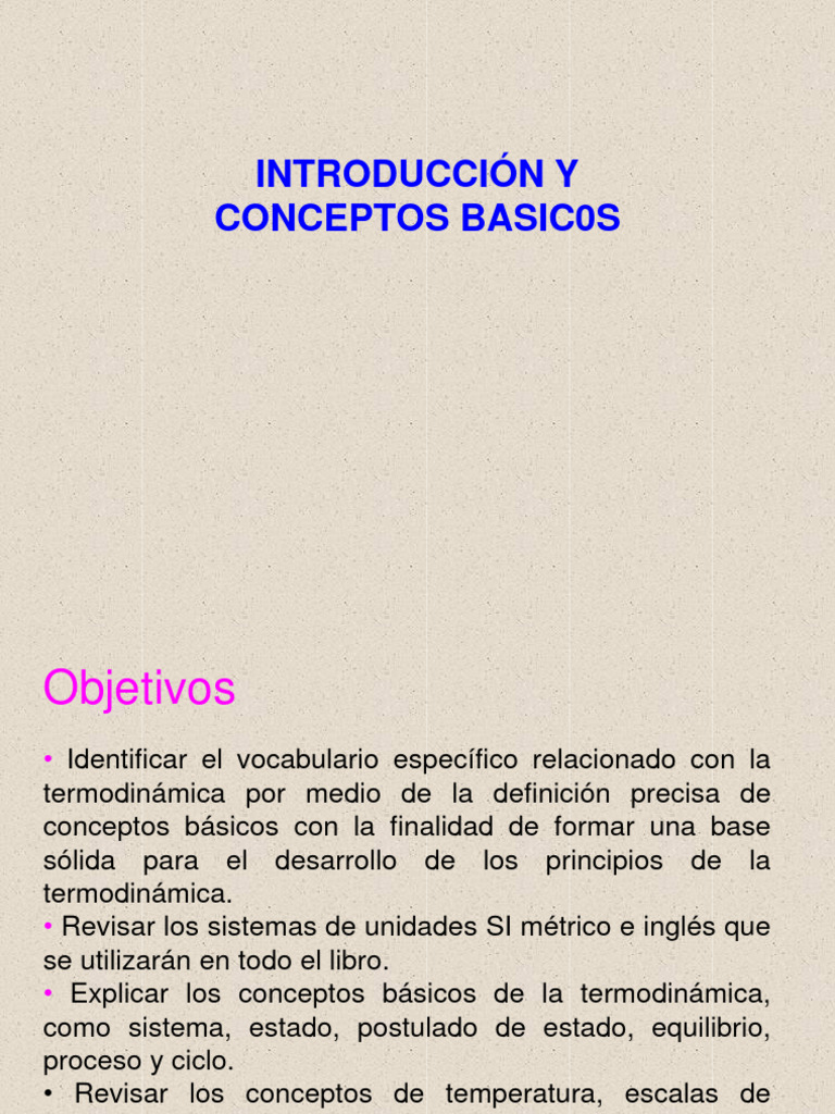 Introducción y Conceptos Básicos | PDF | Temperatura | Termodinámica