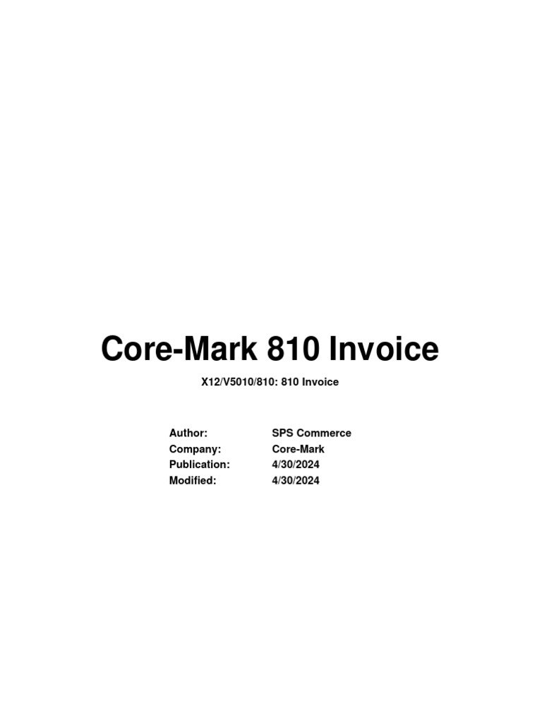 Core-Mark 810 Invoice v5010 | PDF | Invoice