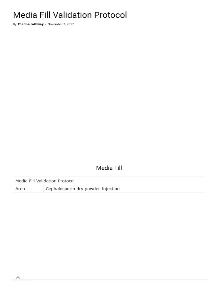 Media Fill Validation Protocol _ Pharma Pathway | Download Free PDF ...