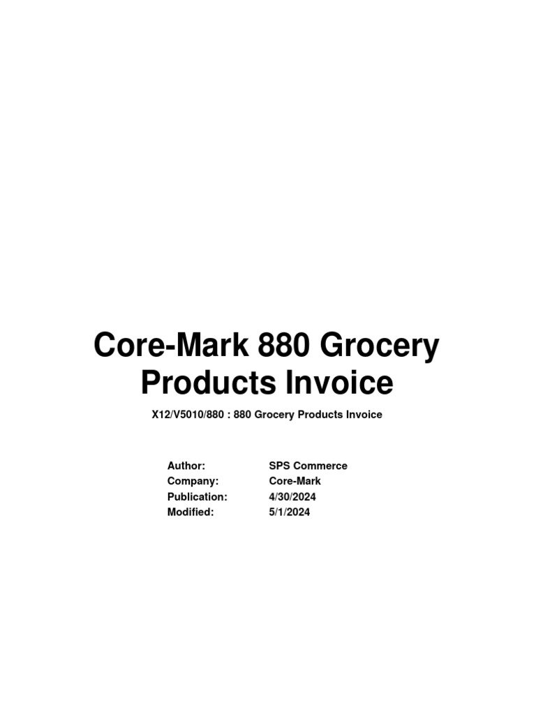 Core-Mark 880 Grocery Invoice Guide | PDF | Invoice | Point Of Sale