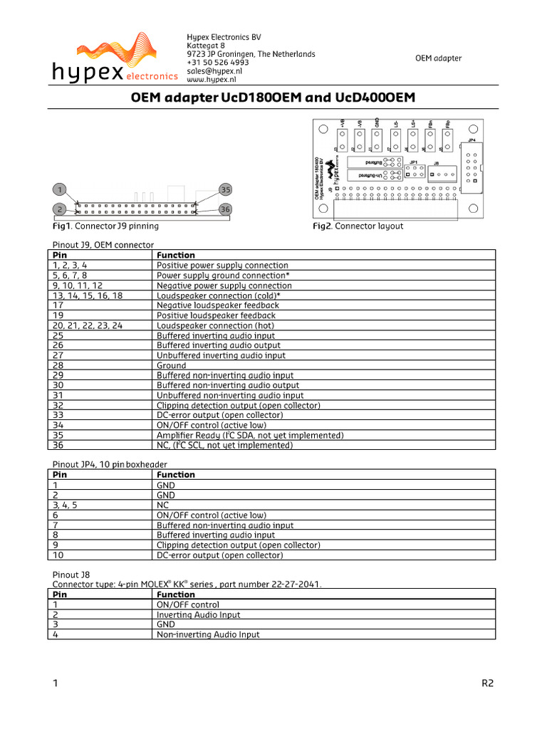 UcD 180 Connector Pinout | PDF