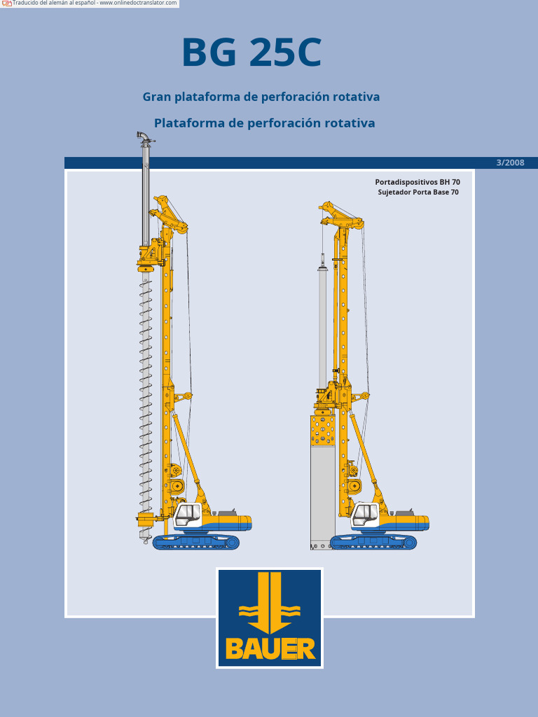 Ficha Tecnica - BG25 Traducida | PDF | Perforación | Engranaje