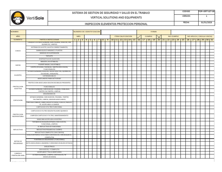 2023 Inspeccion Epp | PDF