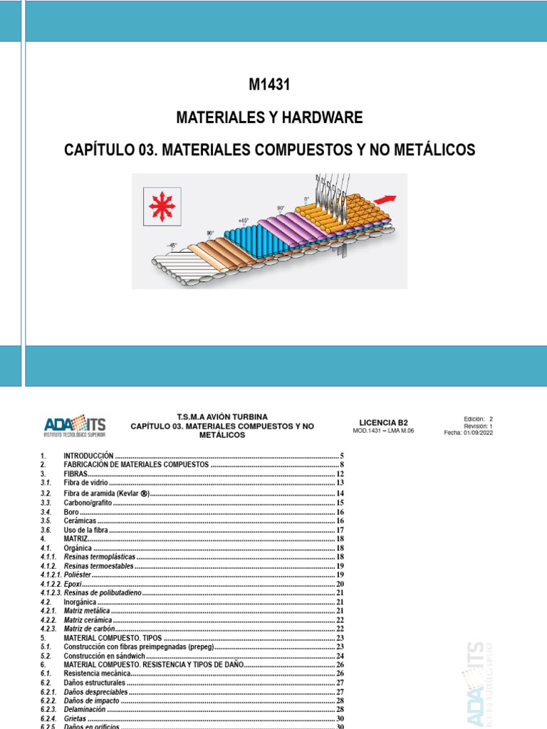M1431.06 - TEMA 03. MATERIALES COMPUESTOS Y NO METÁLICOS - v02 (S) | PDF | Material compuesto ...