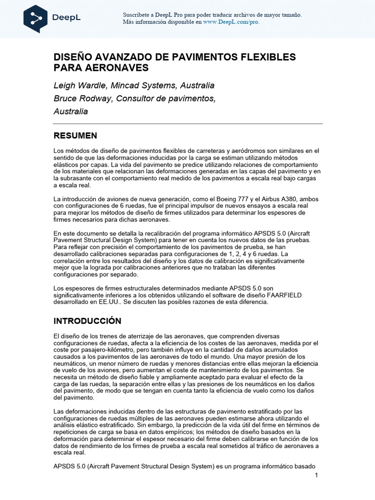 Diseño Avanzado de Pavimentos Flexibles para Aeronaves | PDF | Aeronave ...
