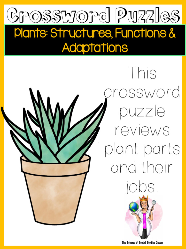 This Crossword Puzzle Reviews Plant Parts and Their Jobs.: Plants ...