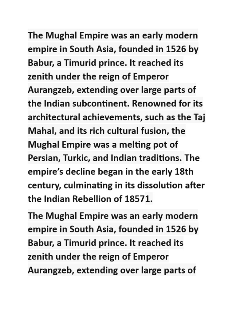 Mughal Empire | PDF | Travel | History