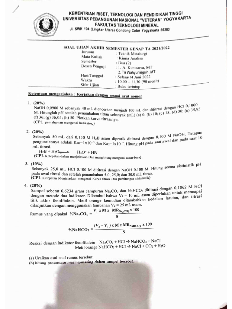 Kimia Analit Uas | PDF