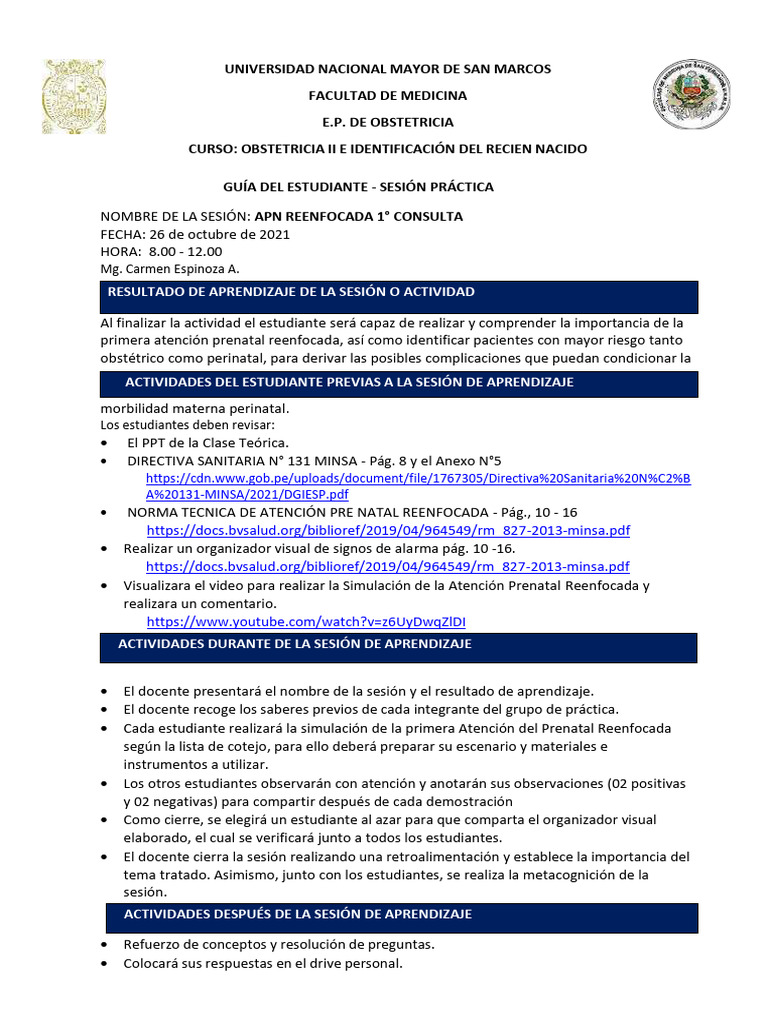 Guía Práctica Atencion Per Natal Reenfocada Primera Consulta. Toma de Los Signos Vitales | PDF ...
