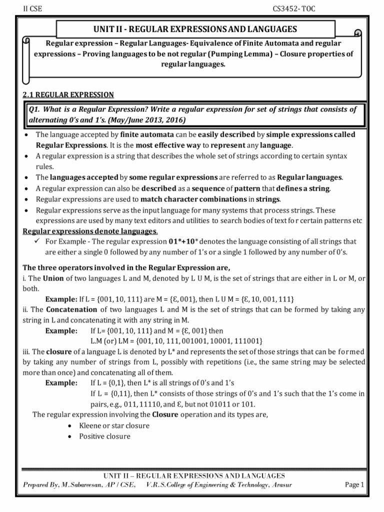 Unit 2 M.sabareesan II Cse (104 P X 62 C) Toc | PDF
