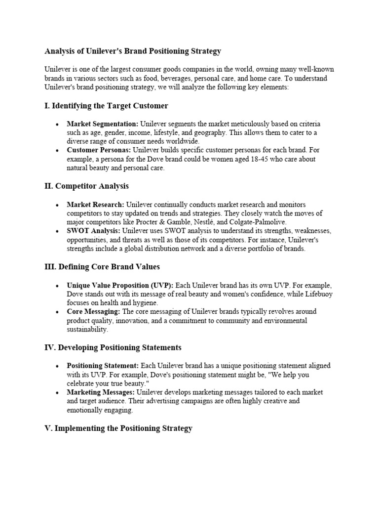 Analysis of Unilever | PDF | Brand | Unilever
