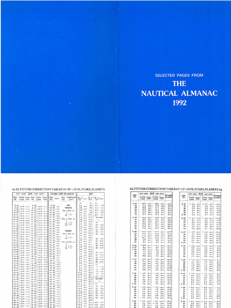 Selected Pages From Nautical Almanac 1992 | PDF