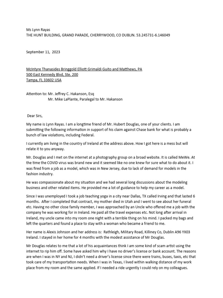 Letter To Mcintyre Lawyer | PDF