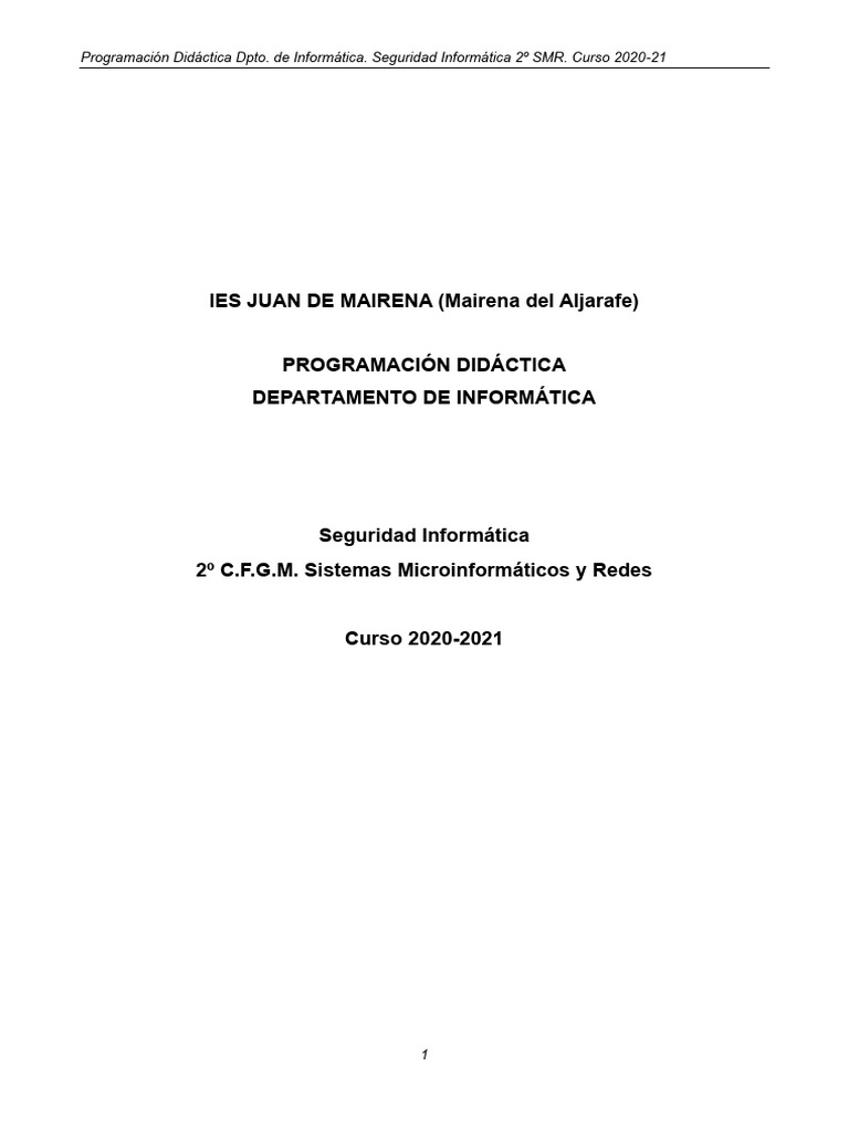 2smr Seguridad Inf 20/21 | PDF | La seguridad informática | Seguridad