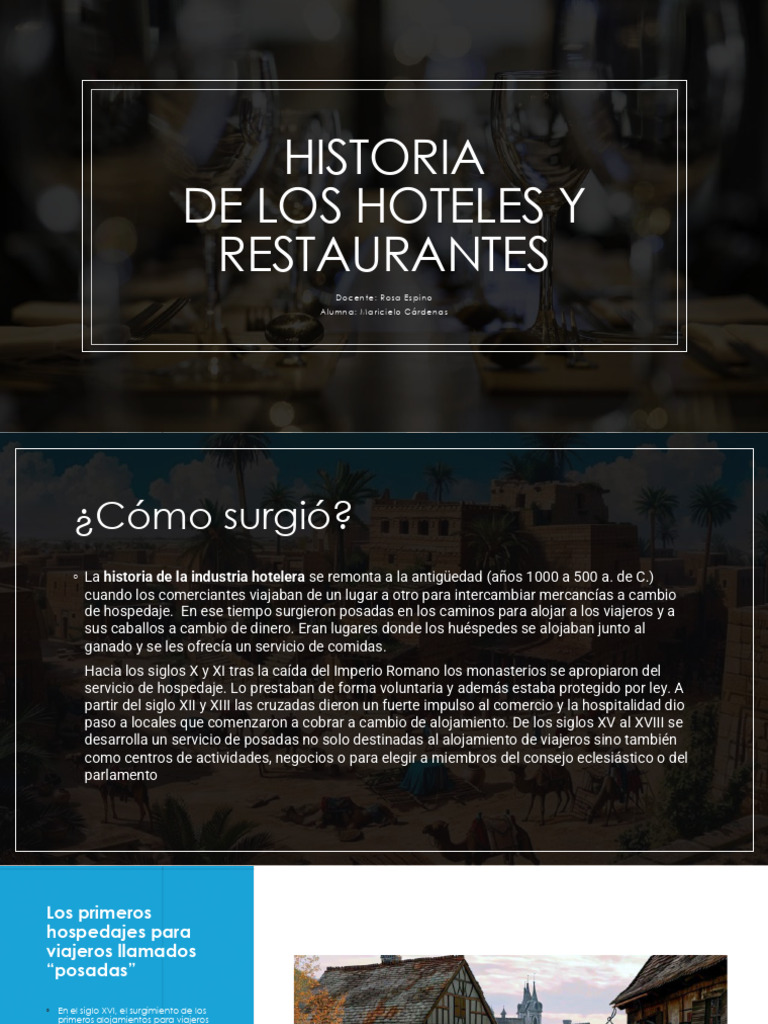 Historia de Hoteles y Restaurantes | PDF | Hotel | Restaurantes
