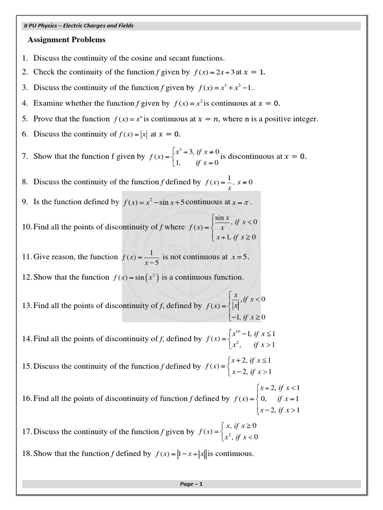 Continuity and Differentiability PU2 | PDF | Function (Mathematics) | Trigonometric Functions