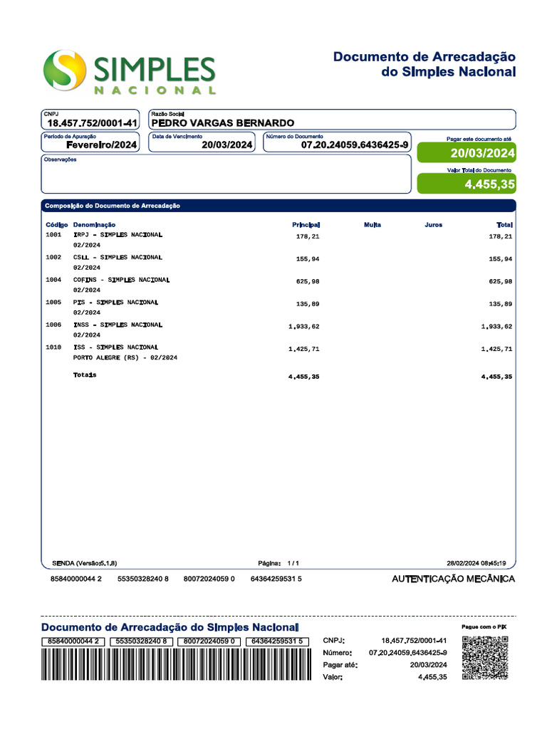 Guia Das (Simples Nacional) - Pedro Bernardo | PDF