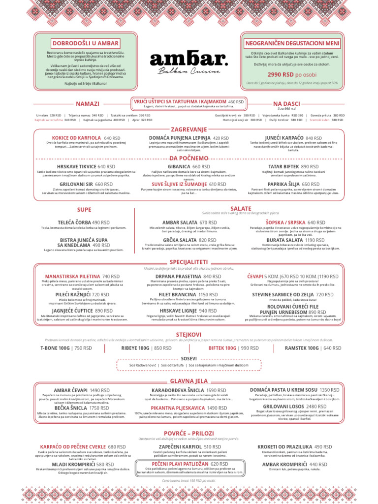 AMBAR_jelovnik | PDF