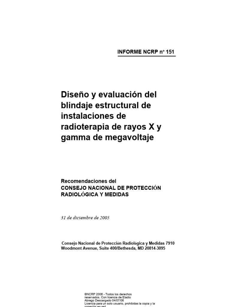 NCRP Report No 151 ES | PDF | Seguridad nuclear y seguridad | Radiación ...