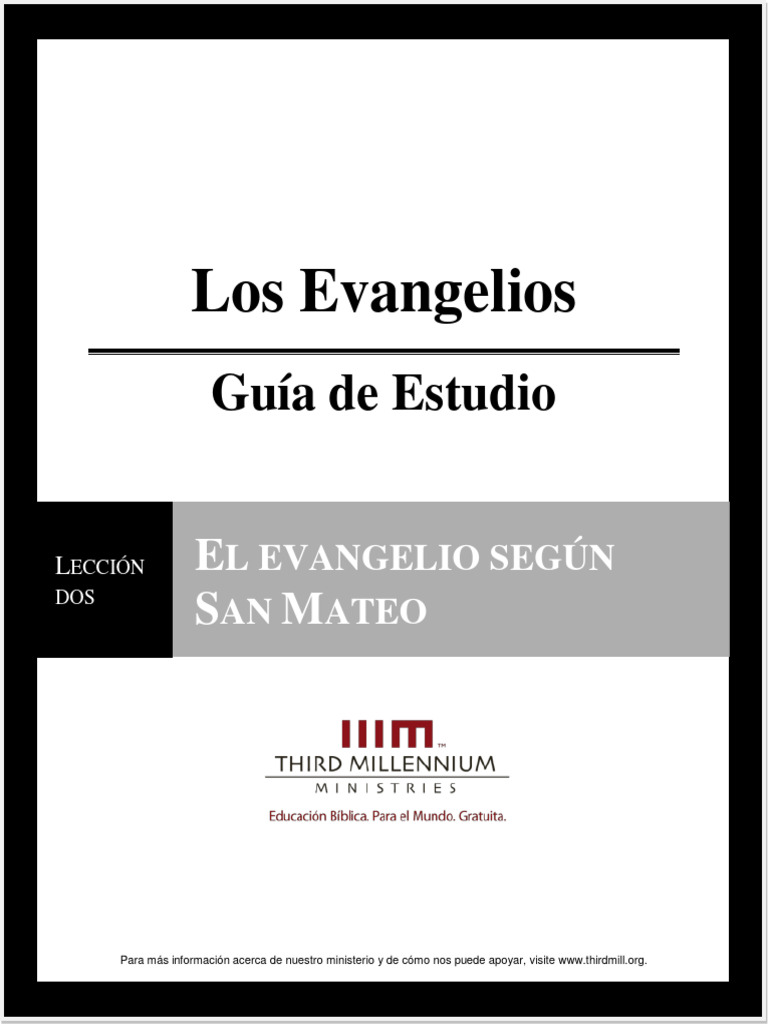 LOS EVANGELIOS - Guia de Estudio Ev Mateo | PDF | Evangelio de Mateo ...