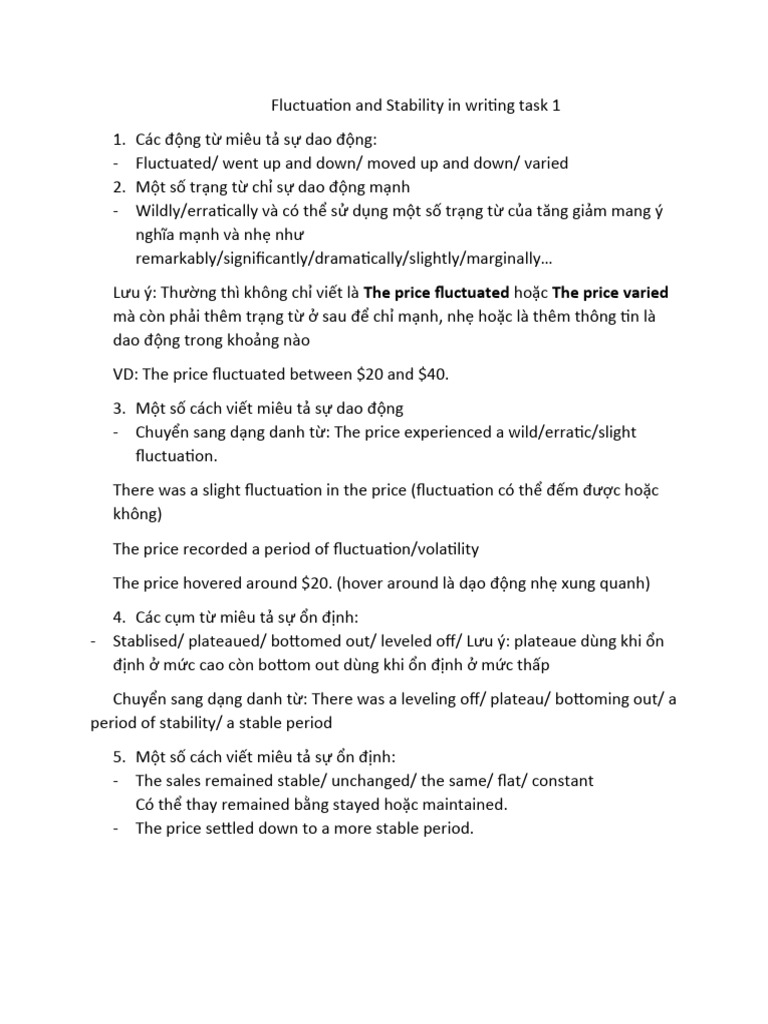 Fluctuation and Stability in Writing Task 1 | PDF