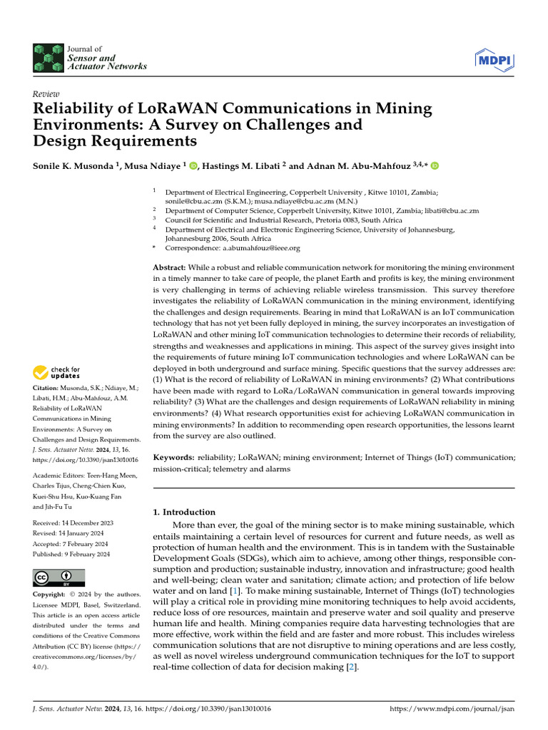 Reliability of LoRaWAN Communications | PDF | Radio Frequency Identification | Internet Of Things