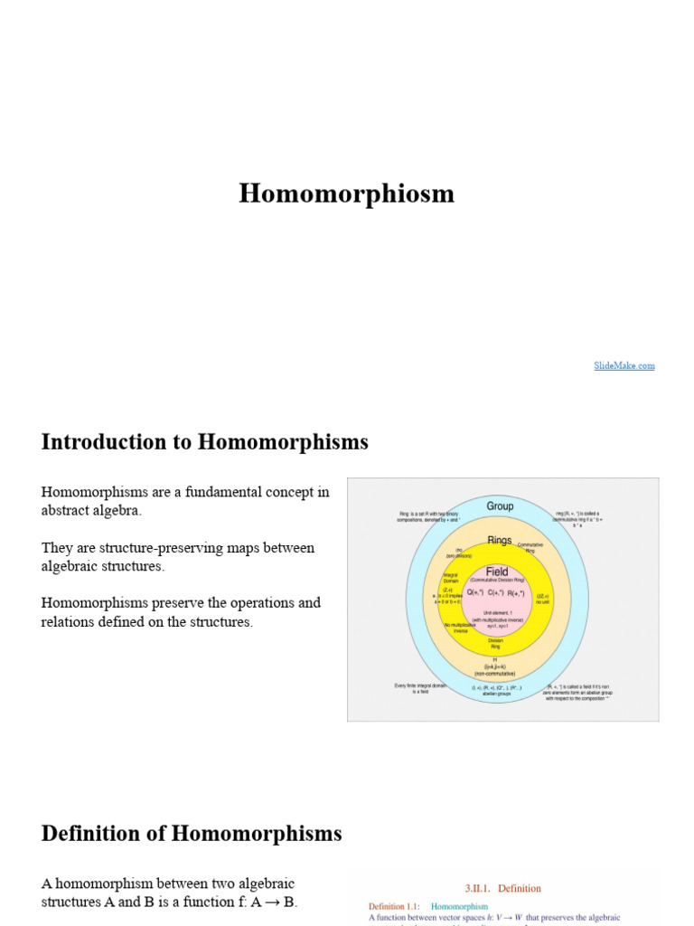 Understanding Homomorphisms in Algebra | PDF