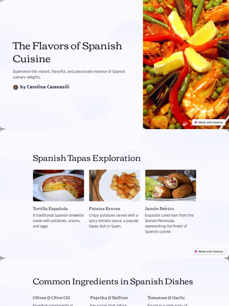 The Flavors of Spanish Cuisine | PDF | Spanish Cuisine | Food And Drink