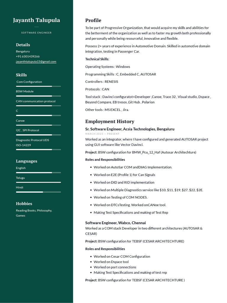 Jayanth Talupula - Software Engineer | PDF | Component Object Model | Software