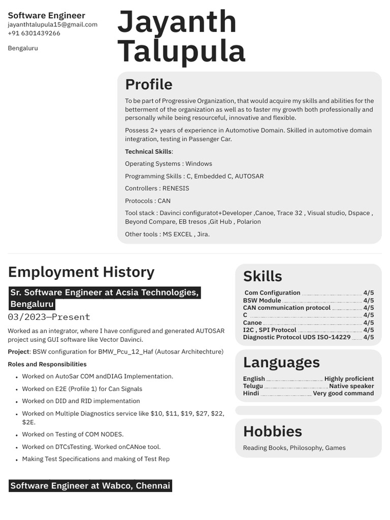 Jayanth Talupula - Software Engineer | PDF | Computing | Computer Science