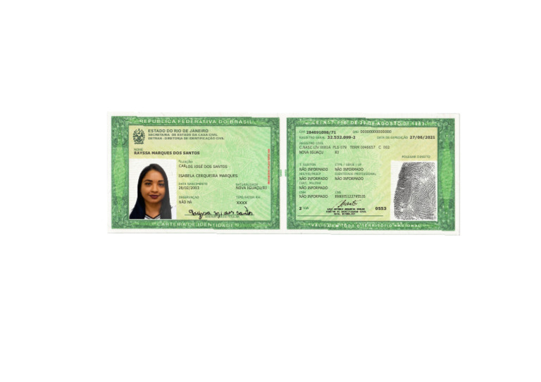 RG Modelo 2021 Rio de Janeiro | PDF | Documento | Vigilância em massa