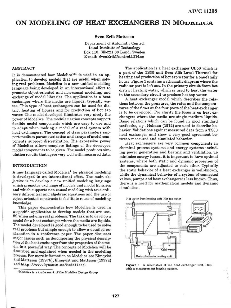 On Modeling of Heat Exchangers in Modelica | PDF | Heat | Liquids