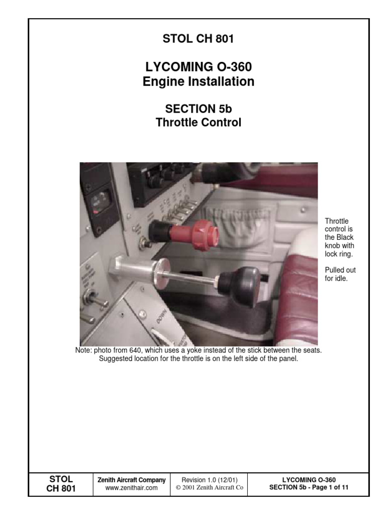 Lyc 0360 Throttle Cable 5b | PDF | Throttle