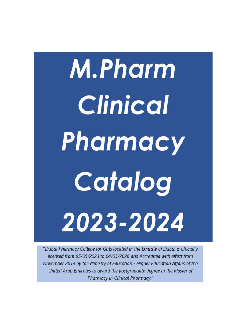 MPharm - CP Catalog (2023-2024) B11 | PDF | Postgraduate Education | Pharmacy