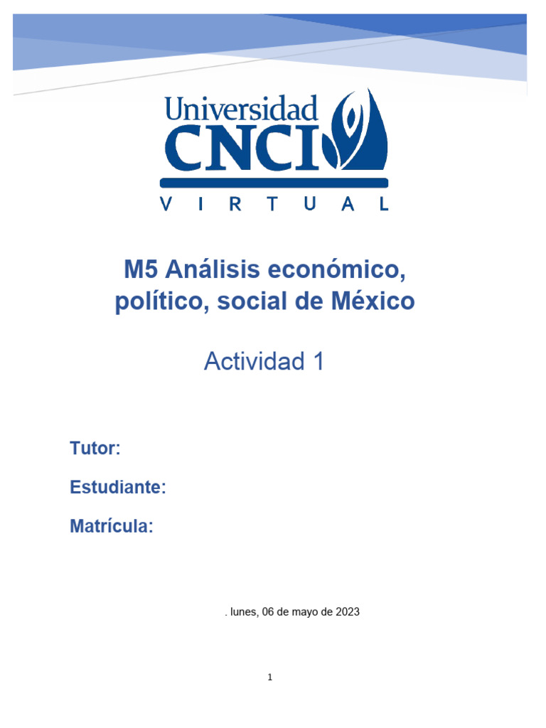 M5 Actividad 1 Análisis Económico, Político, Social de México | PDF | México | Gobierno