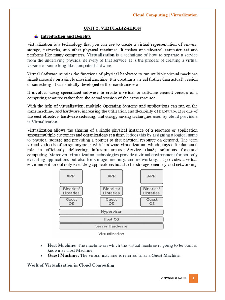 UNIT 3 Virtualization | PDF | Virtual Machine | Virtualization